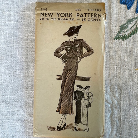 New York Pattern | Art | Vintage Circa 93s Dress And Jacket Sewing ...
